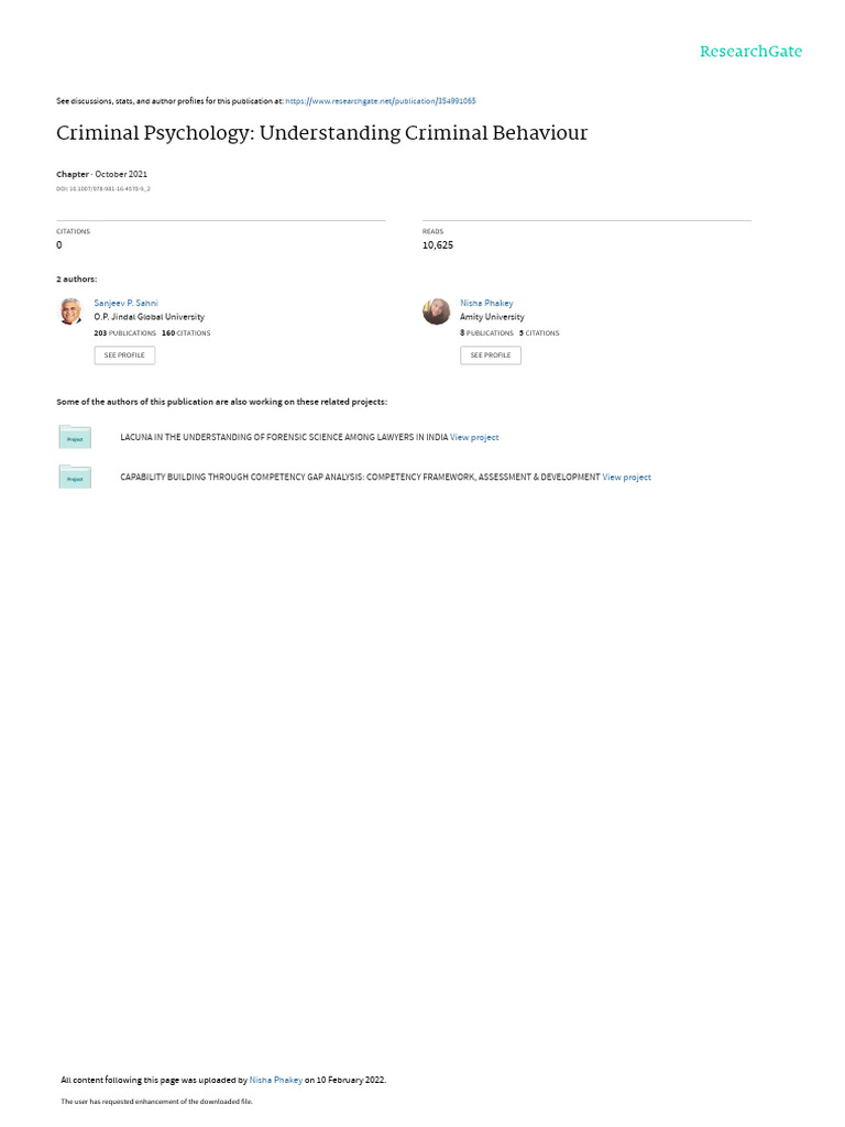 Criminal Psychology | PDF