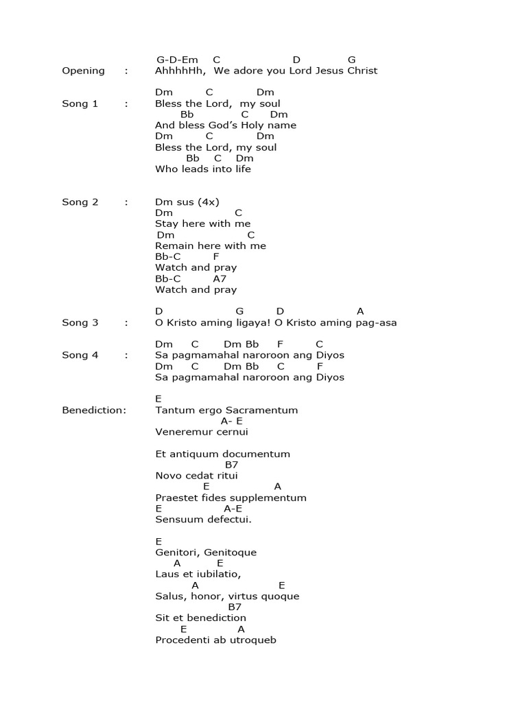 Taizé Worship Songs and Chords | PDF