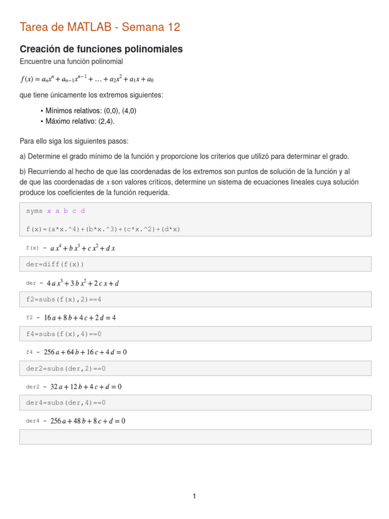 Tarea Matlab 6 | PDF