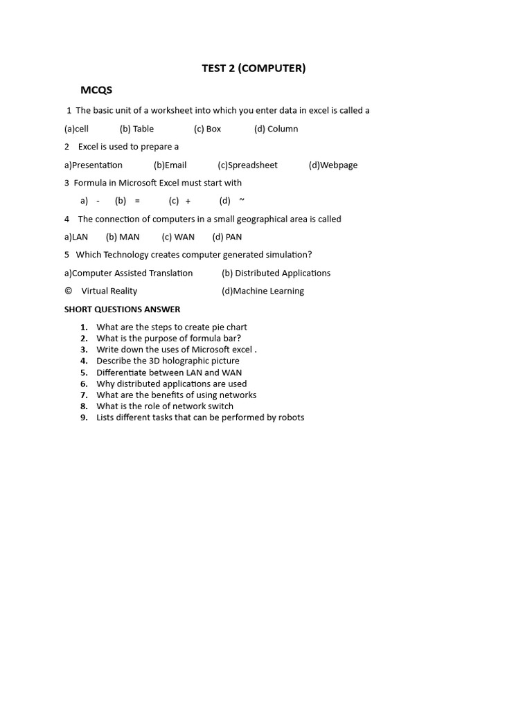 TEST 2 Computer | PDF
