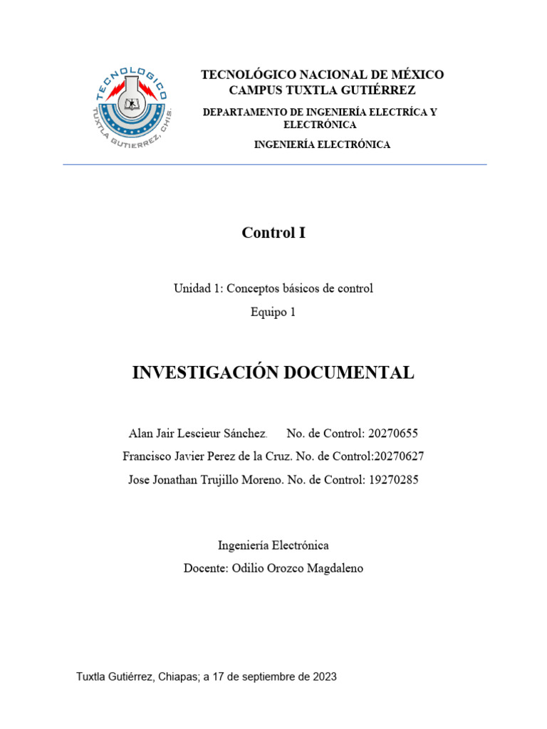 CONTROL Tarea | PDF | Sistema de control | Oscilación