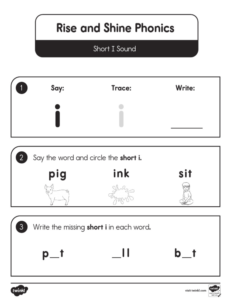 Short I Sound Phonics Activities | PDF