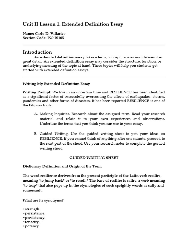 Unit II Lesson 1 Activity | PDF | Emergency Management | World Health ...