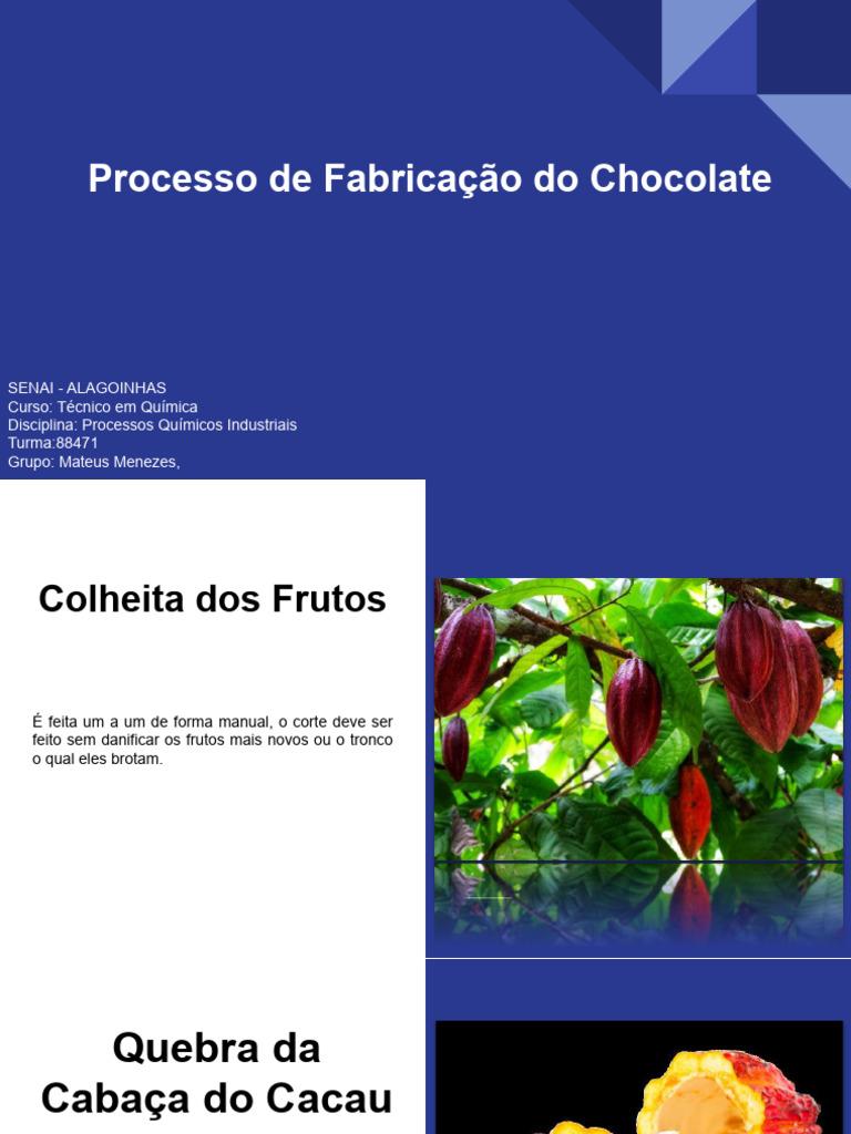 Processo de Fabricação do Chocolate | PDF