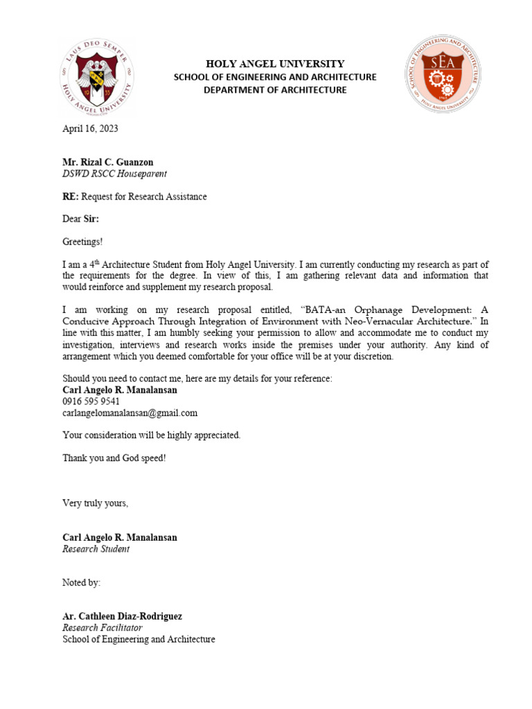 MANALANSAN Letter For Interviews | PDF