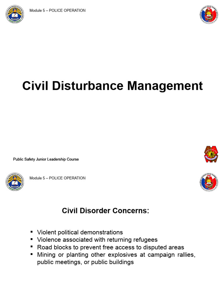 Civil Disturbance Management 1 | PDF | Police | Leadership