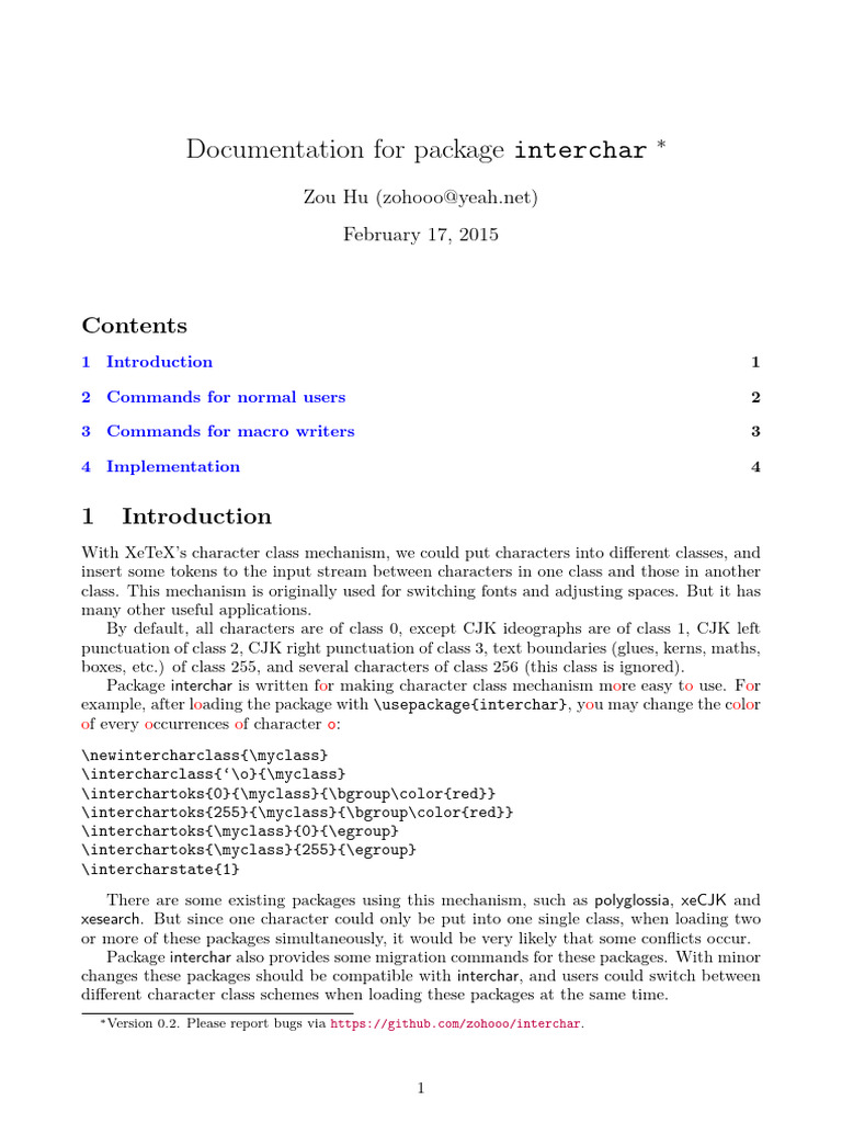 Interchar Package Documentation | PDF | Computers