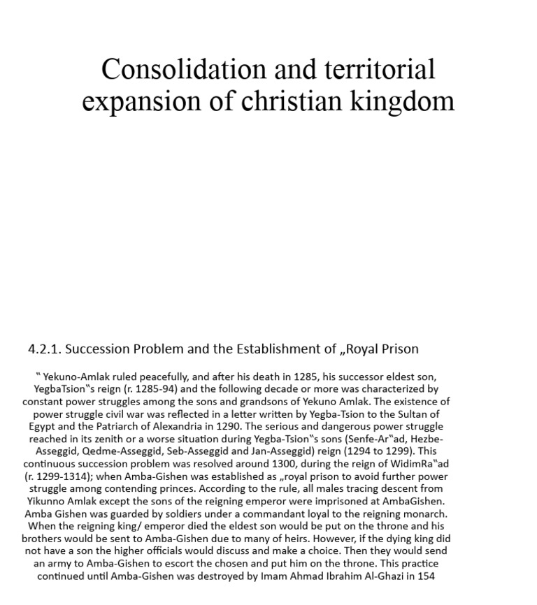 Consolidation and Territorial Expansion of Christian Kingdom | PDF