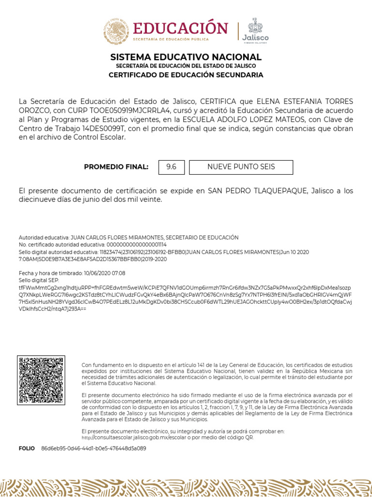 Certificado Tefy | PDF