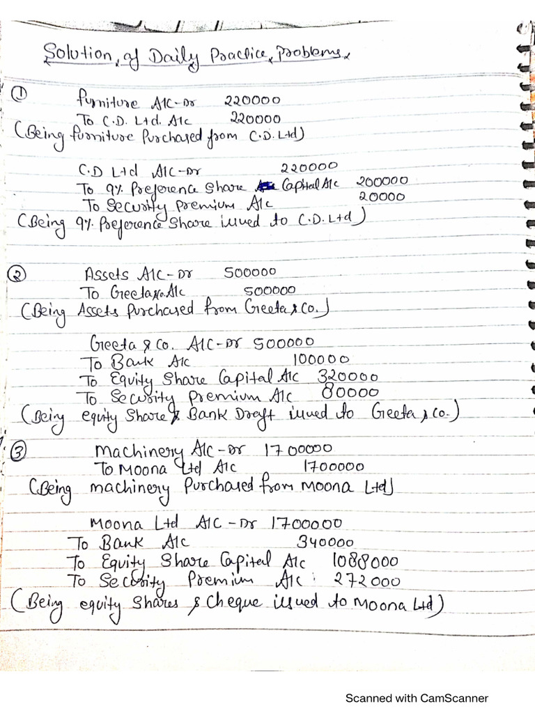 Solution DPP PART 7 SHARES SUNIL PANDA | PDF