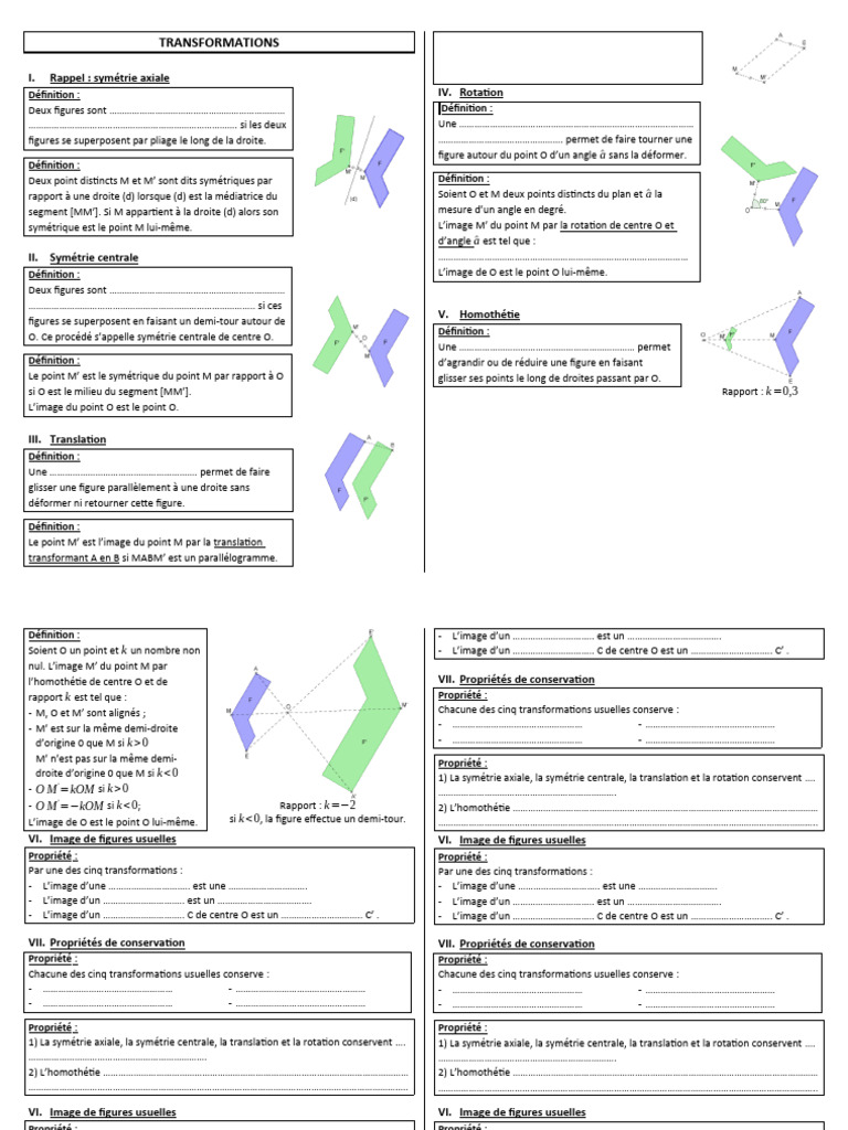 Transformations géométriques essentielles | PDF | Géométrie | Objets ...