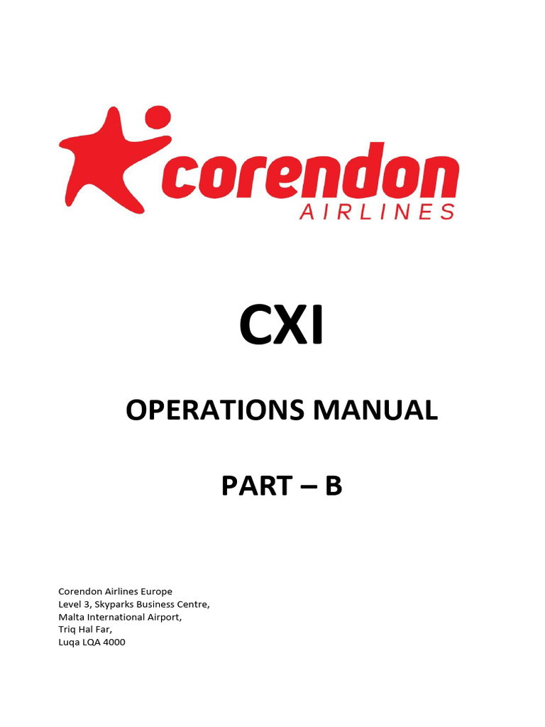 Corendon Airlines Operations Manual B | PDF | Air Traffic Control | Takeoff