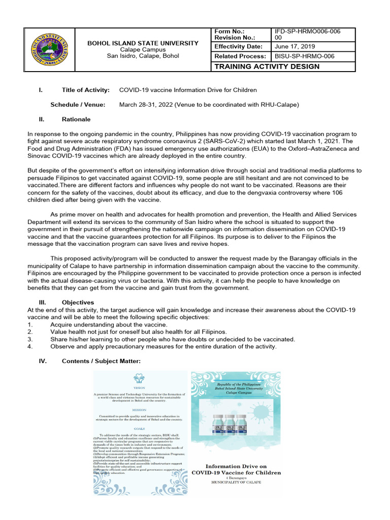 Training Activity Design Info Drive | PDF | Public Health | Health Care