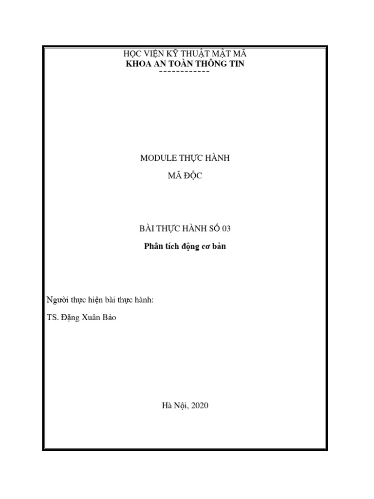 Lab 3. Phân Tích Động Cơ Bản | PDF