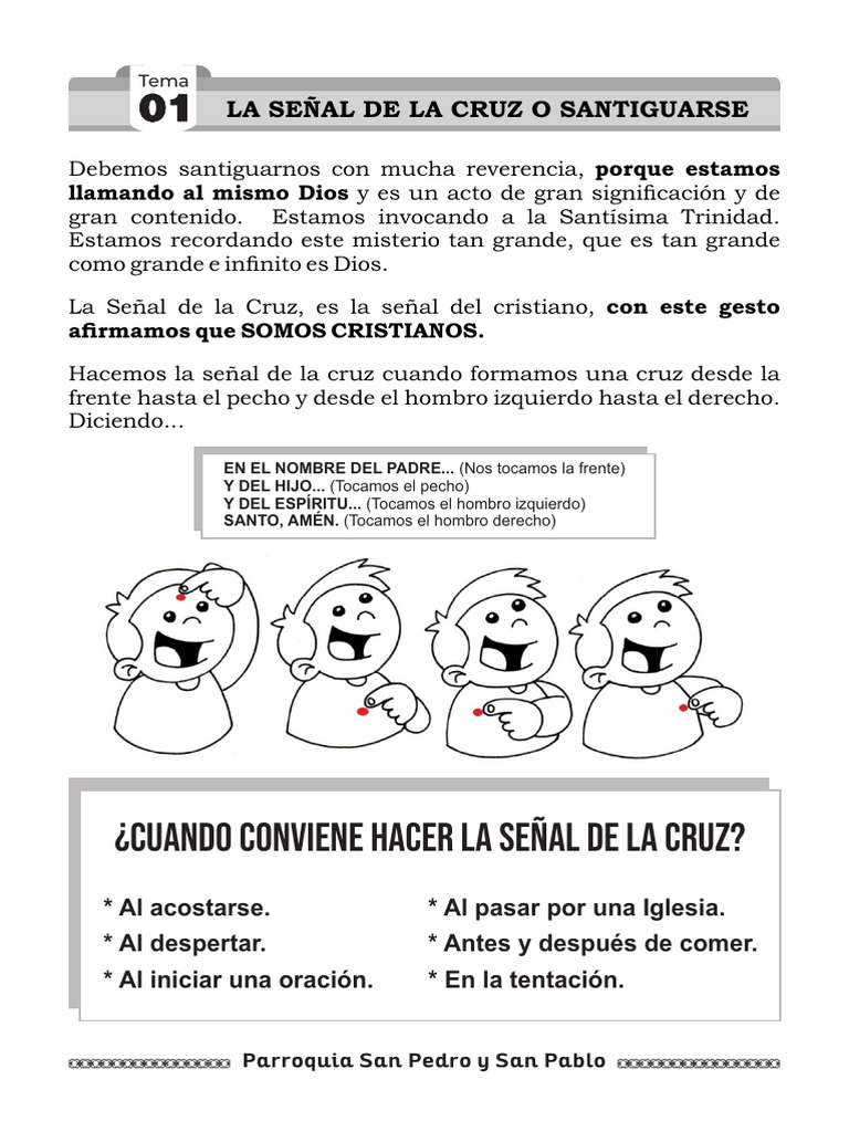 Tema 1 y 2 - Santiguarse y Signarse | PDF | Dios | Teología