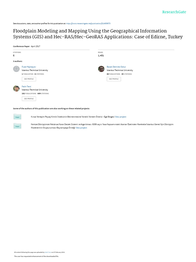 Floodplain Modeling and Mapping Using The Geographical Information Systems (Gis) and Hec-Ras/Hec ...