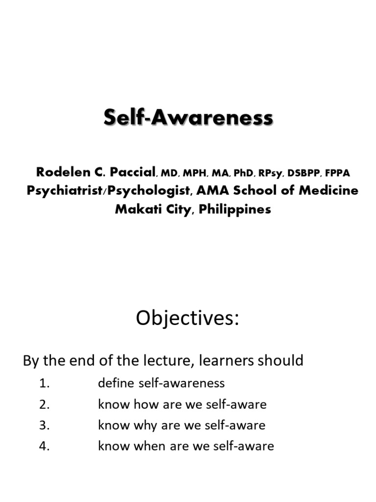 7517 (01) Self-Awareness | PDF | Self Awareness | Emotional Self Regulation