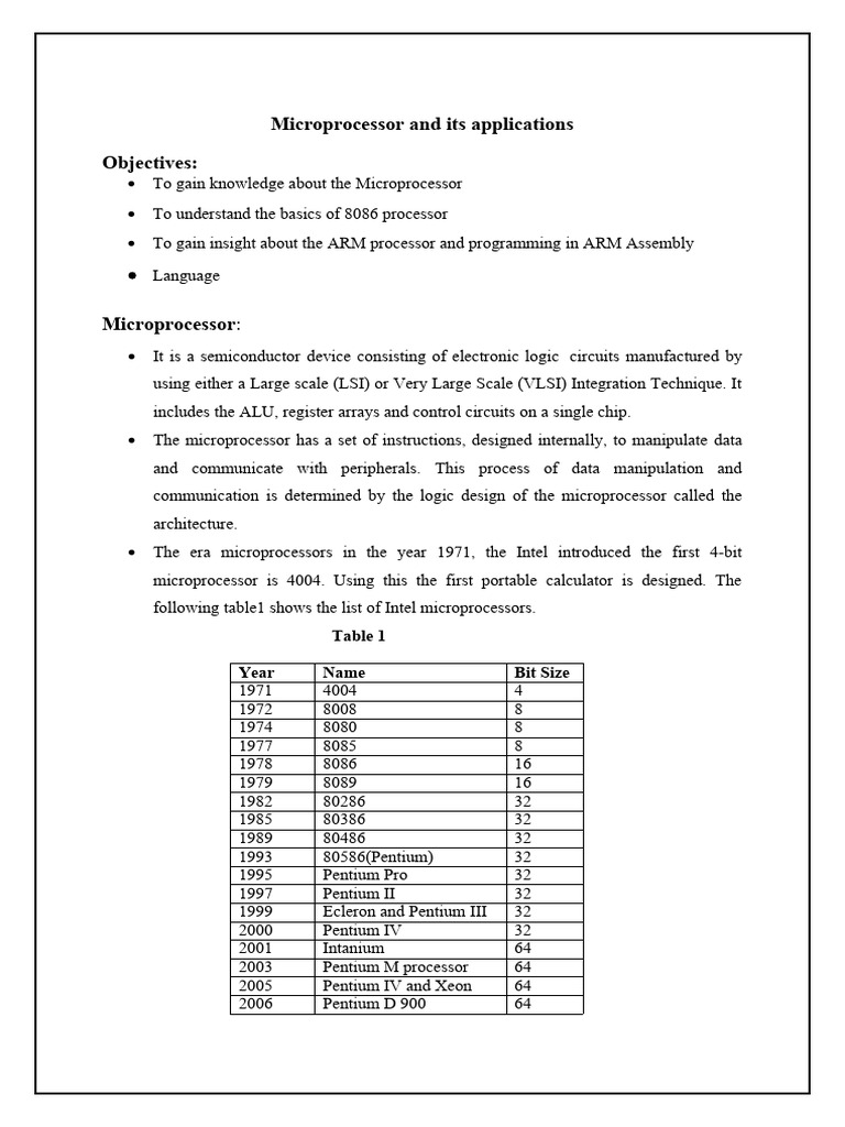 Microprocessor and Its Applications - Bridge Cource Material | PDF | Central Processing Unit ...