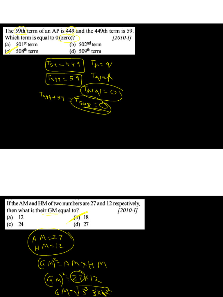 Sequence & Series - 10 Years PYQ's (Hell Month) | PDF