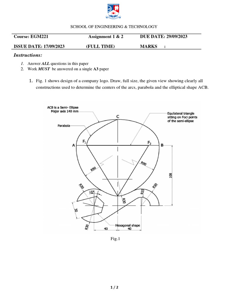 Engineering Drawing Assignment | PDF | Teaching Methods & Materials