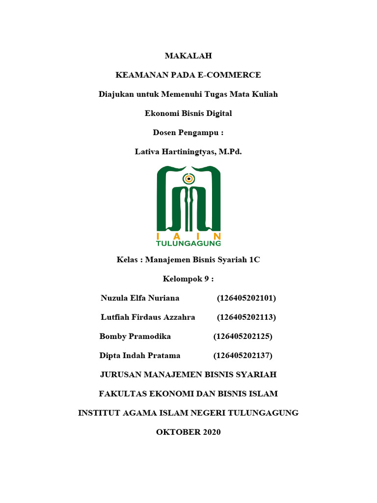 Makalah EBD Kel.09 Keamanan E-Commerce | PDF