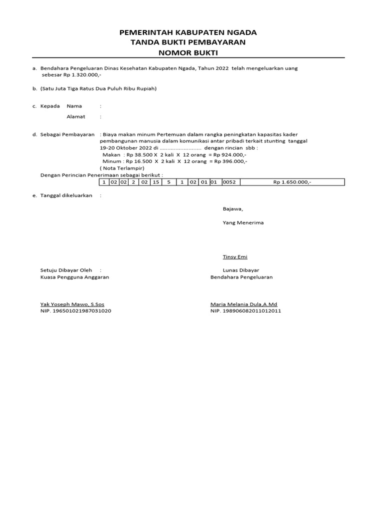 Kwitansi Mamin Dan Sewa Aula-1 | PDF