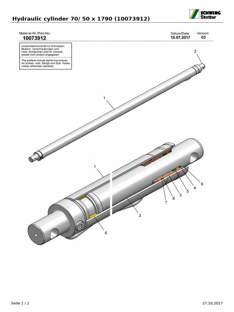 Hydraulic Cylinder Rear Outrigger | PDF | Technology & Engineering