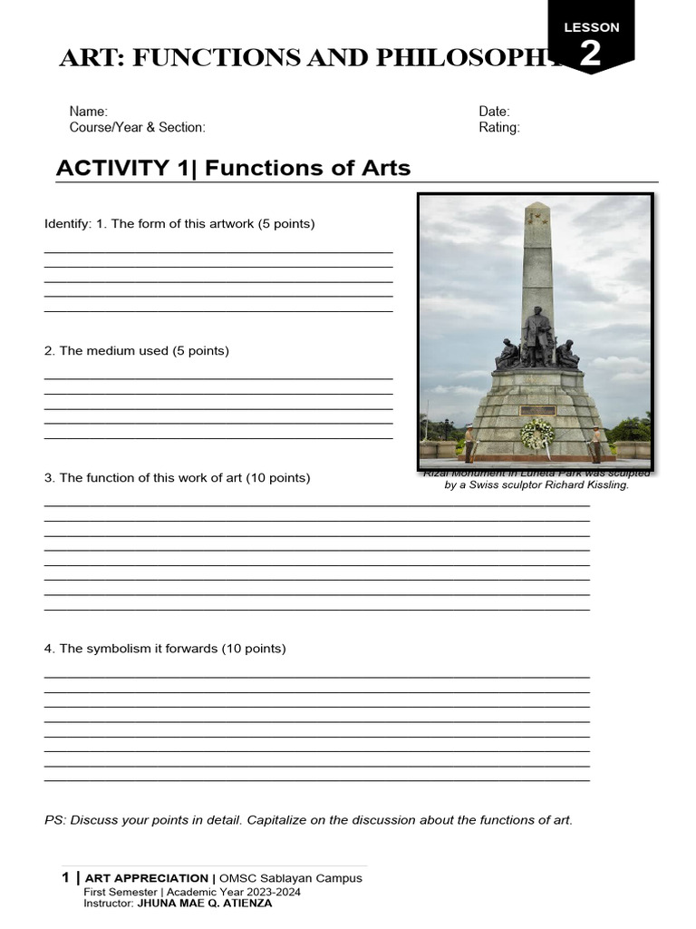 Lesson 2 Art Activities | PDF