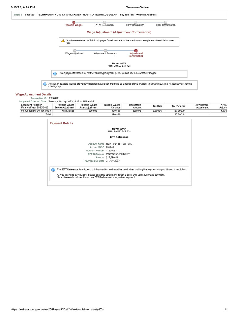WA Payroll Tax 22-23 | PDF | Payroll Tax | Taxes