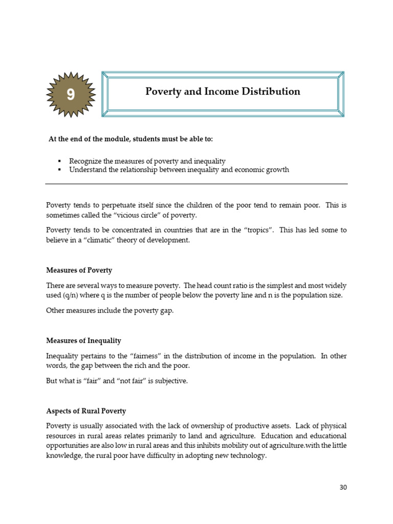 9 Poverty and Income Distribution | PDF | Poverty | Poverty & Homelessness