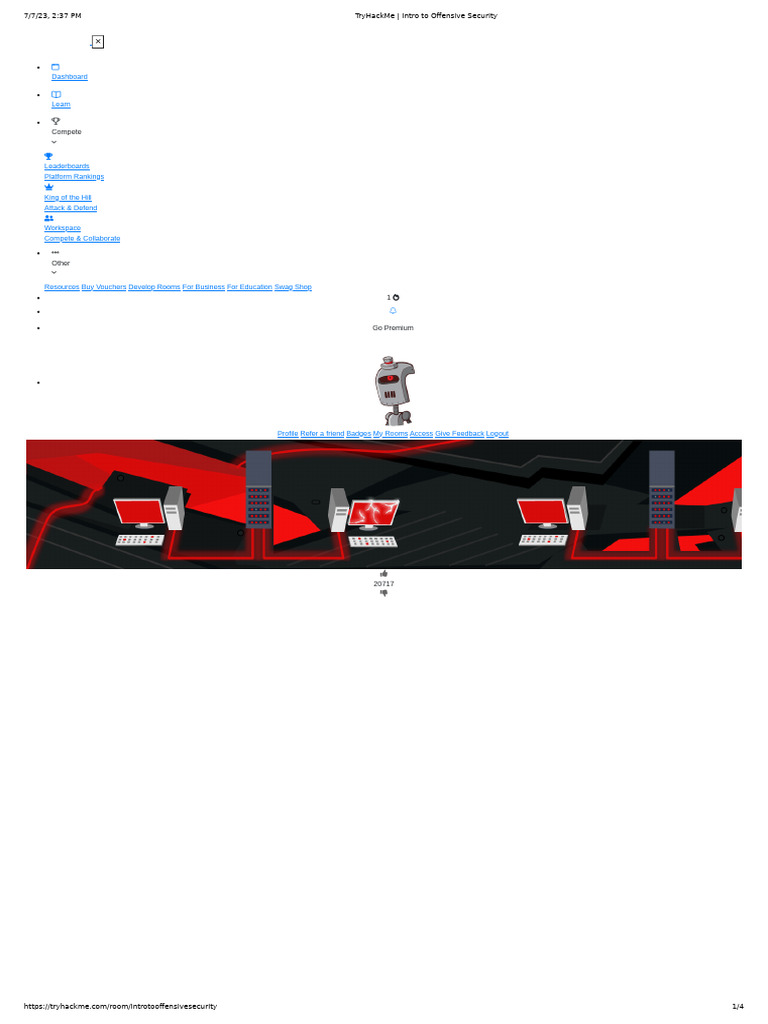 Tryhackme Intro To Offensive Security Pdf Security Hacker Websites