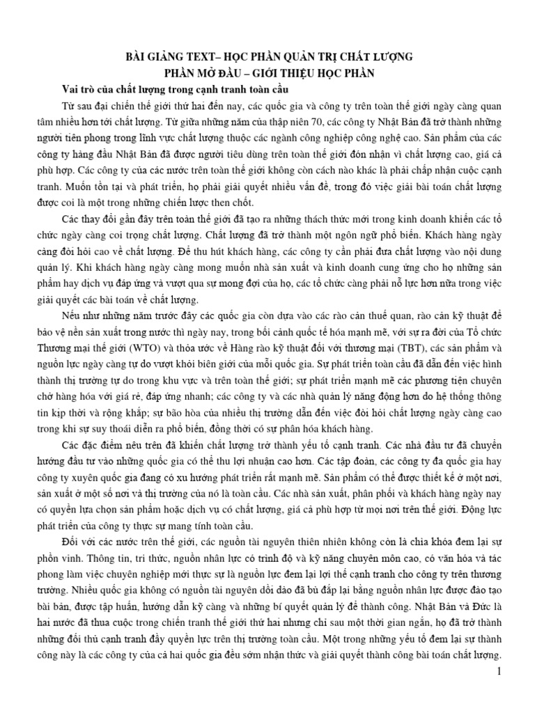 QTRI CHẤT LƯỢNG | PDF