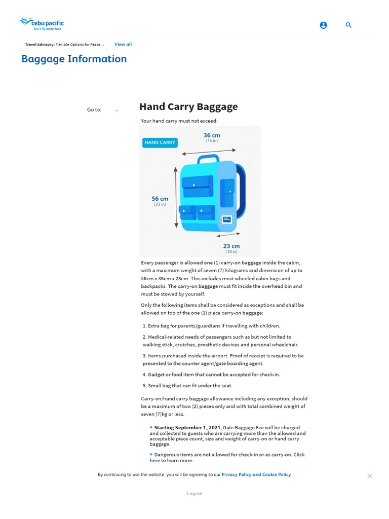 Cebu Pacific Air Baggage Information | PDF | Baggage