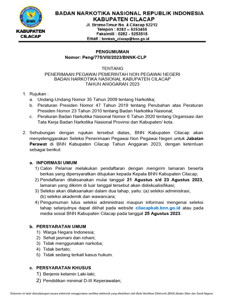 BNN Cilacap | PDF