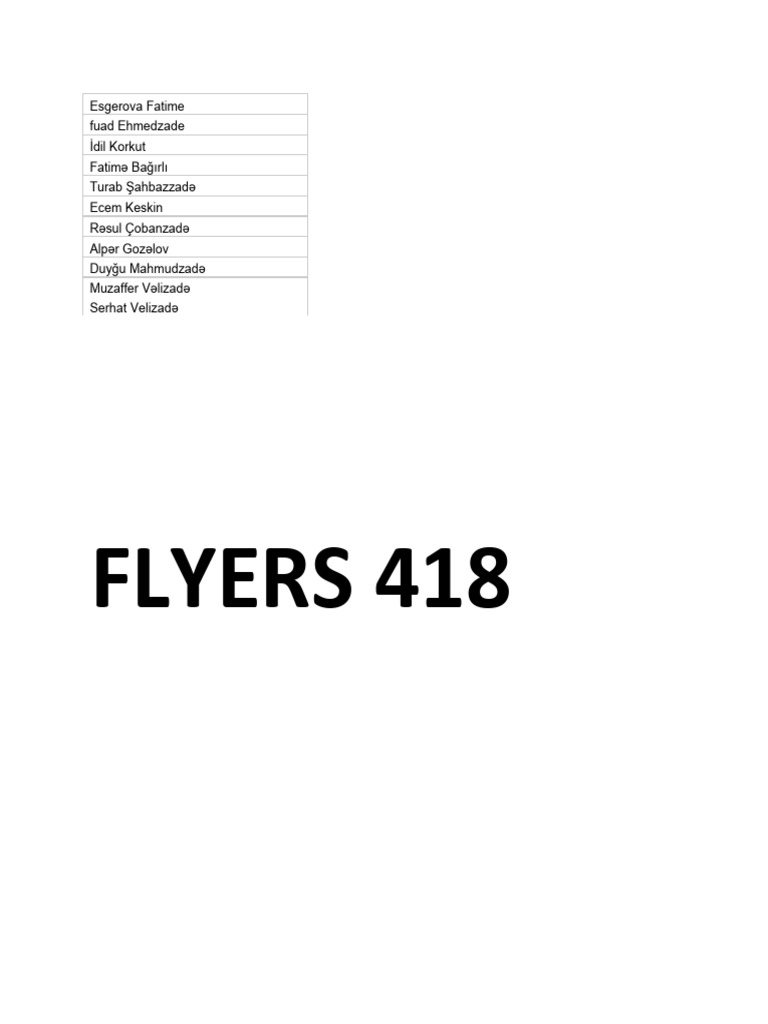 Flyers 418 | PDF