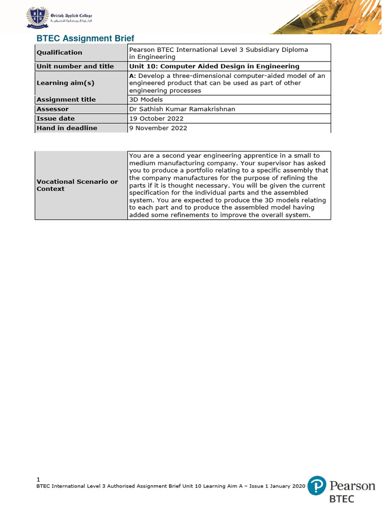 Level 3 - Unit 10 - Assignment Brief 1 - Final | PDF Level 3 - Unit 10 - Assignment Brief 1 - Final | PDF
