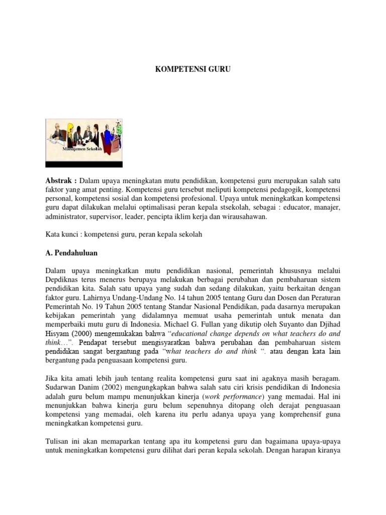 Kompetensi Guru | PDF | Karier & Perkembangan | Pengembangan Diri