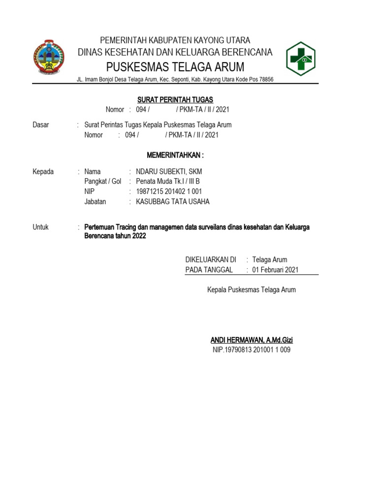 Contoh SPPD Rampung Baru-1 | PDF