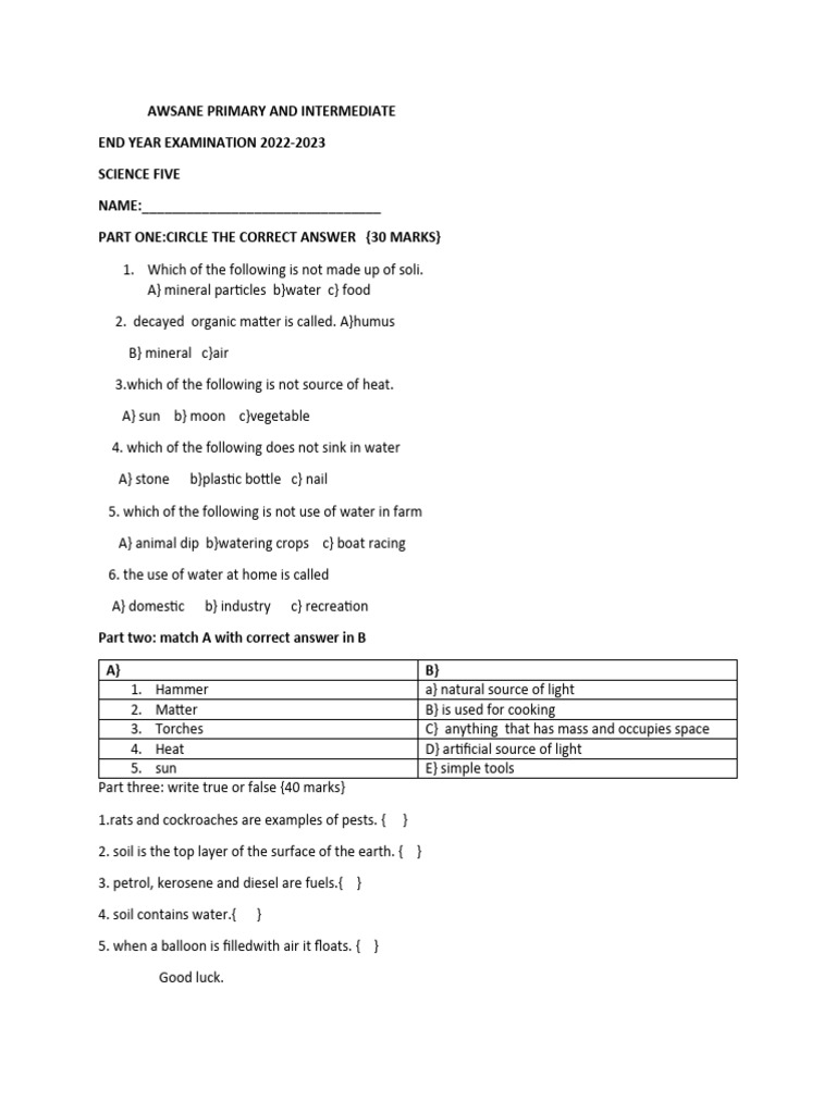Science 5-1 | PDF