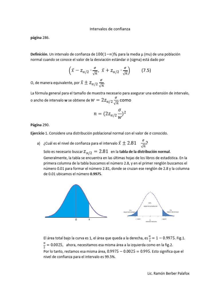 Intervalos de Confianza | PDF | Intervalo de confianza | Estadísticas aplicadas
