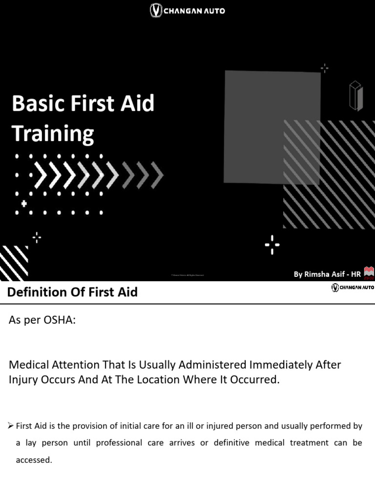 Changan Auto - Basic First Aid Training | PDF | Burn | Cardiopulmonary ...