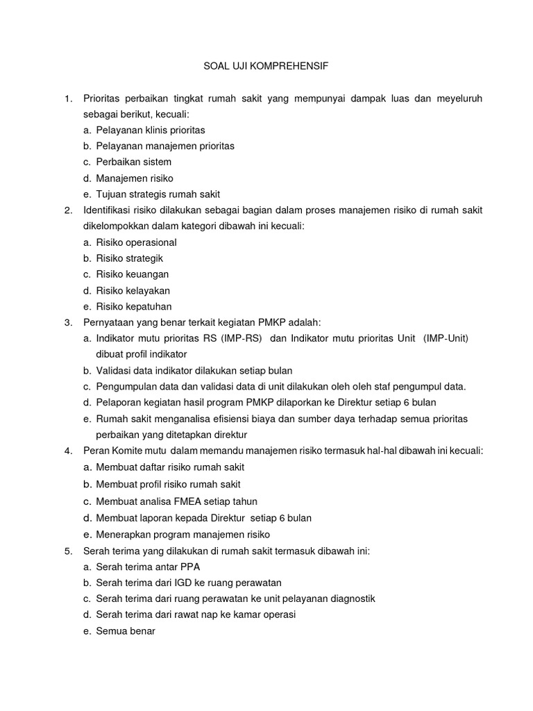 ##Soal Uji Komprehensif | PDF
