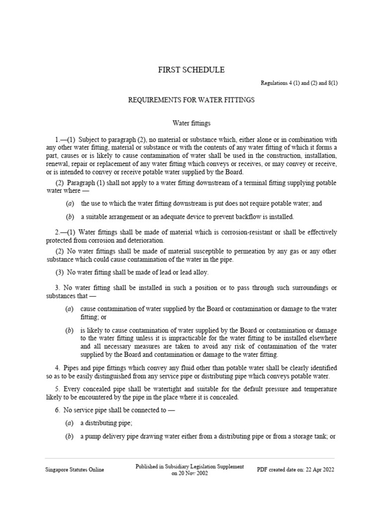 Water Fittings Regulations Guide | PDF | Pipe (Fluid Conveyance) | Water