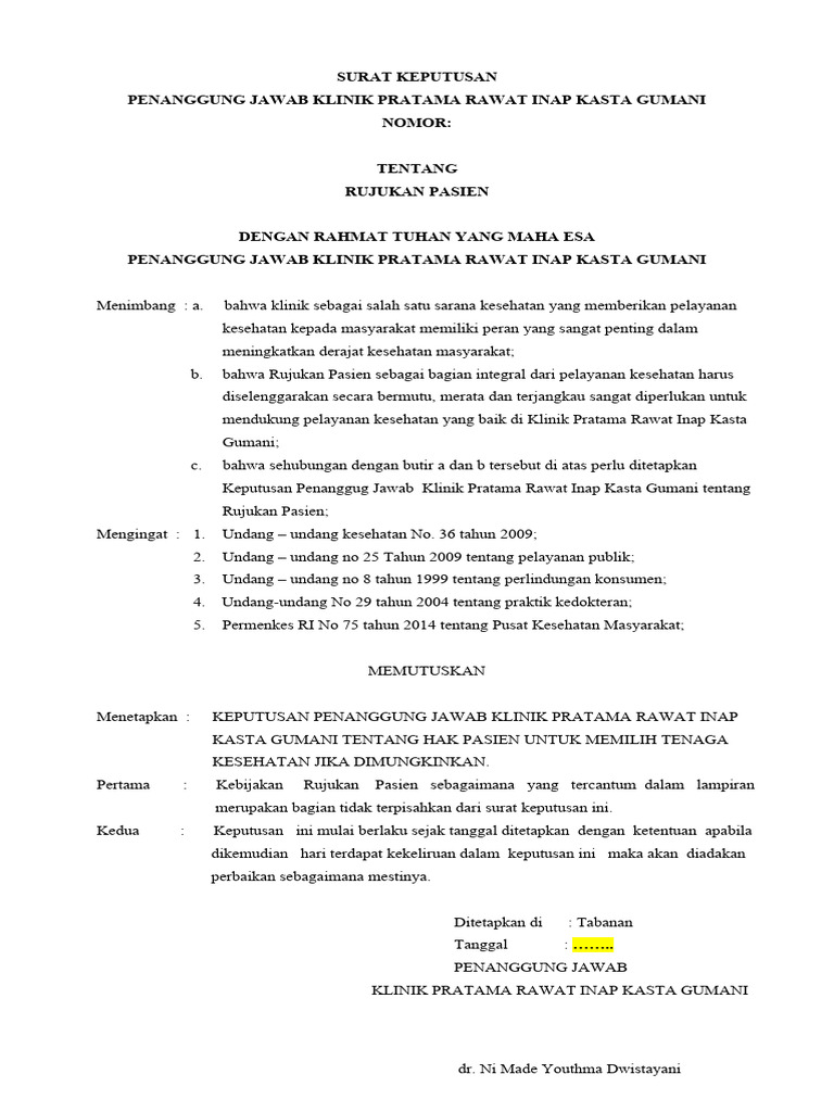 SK Rujukan Pasien | PDF