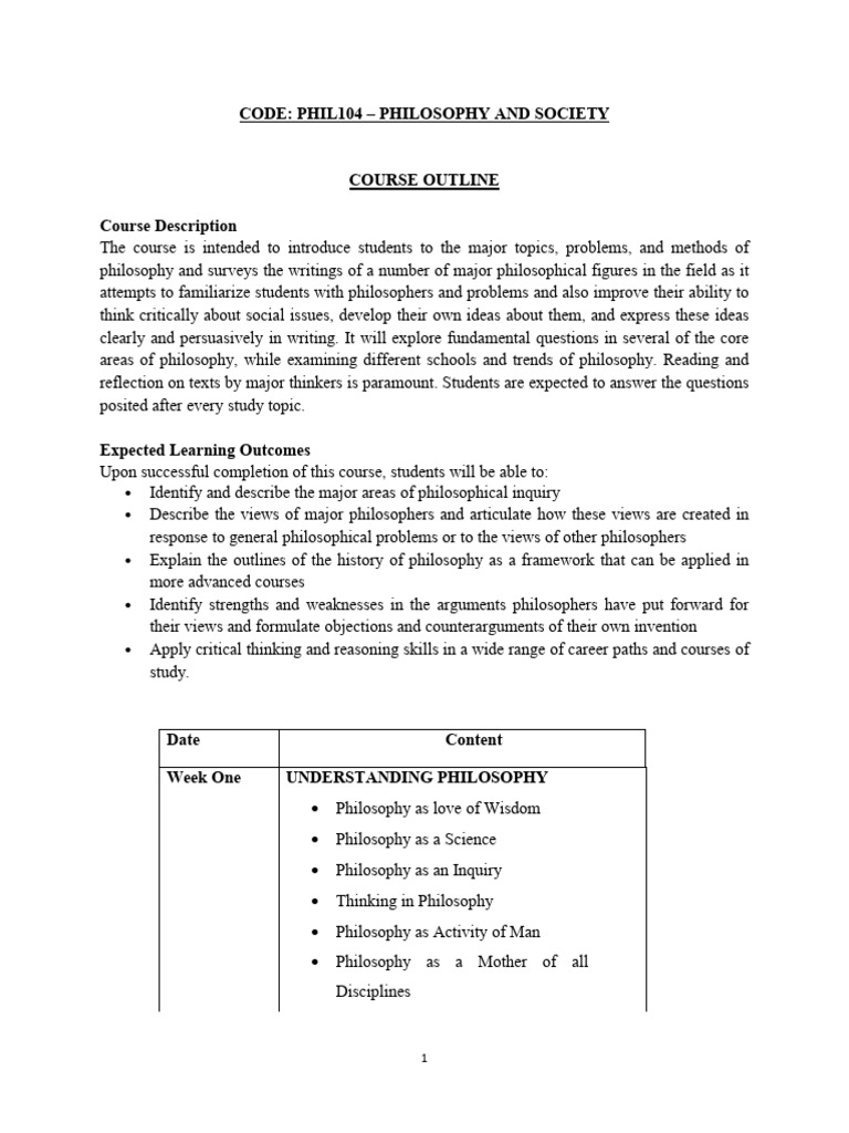 Week 1 Introduction And Understanding Philosophy Pdf