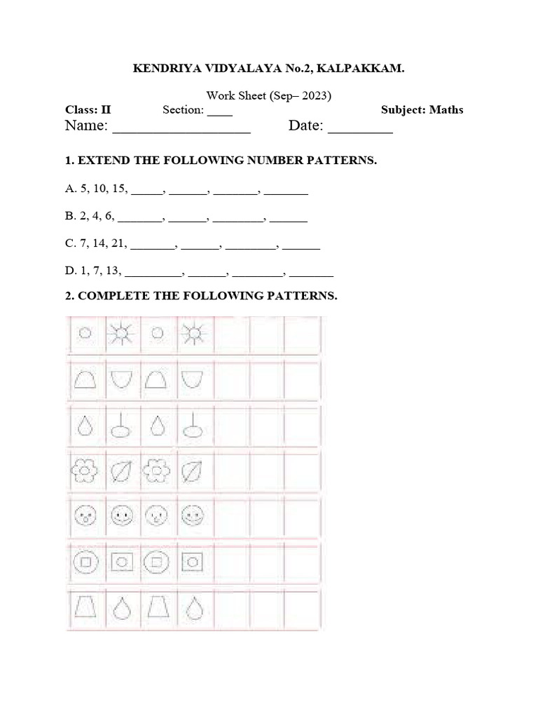 Worksheet Class2 Ct4 Maths | PDF Worksheet Class2 Ct4 Maths | PDF