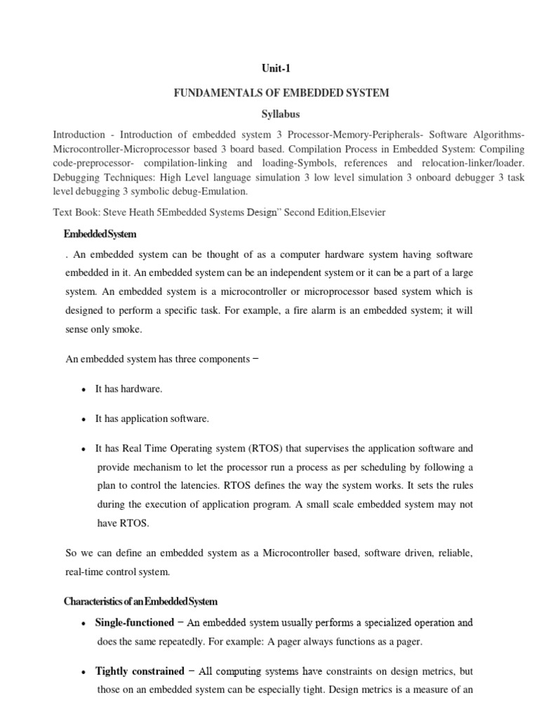 Es Unit-1 | PDF | Embedded System | Library (Computing)