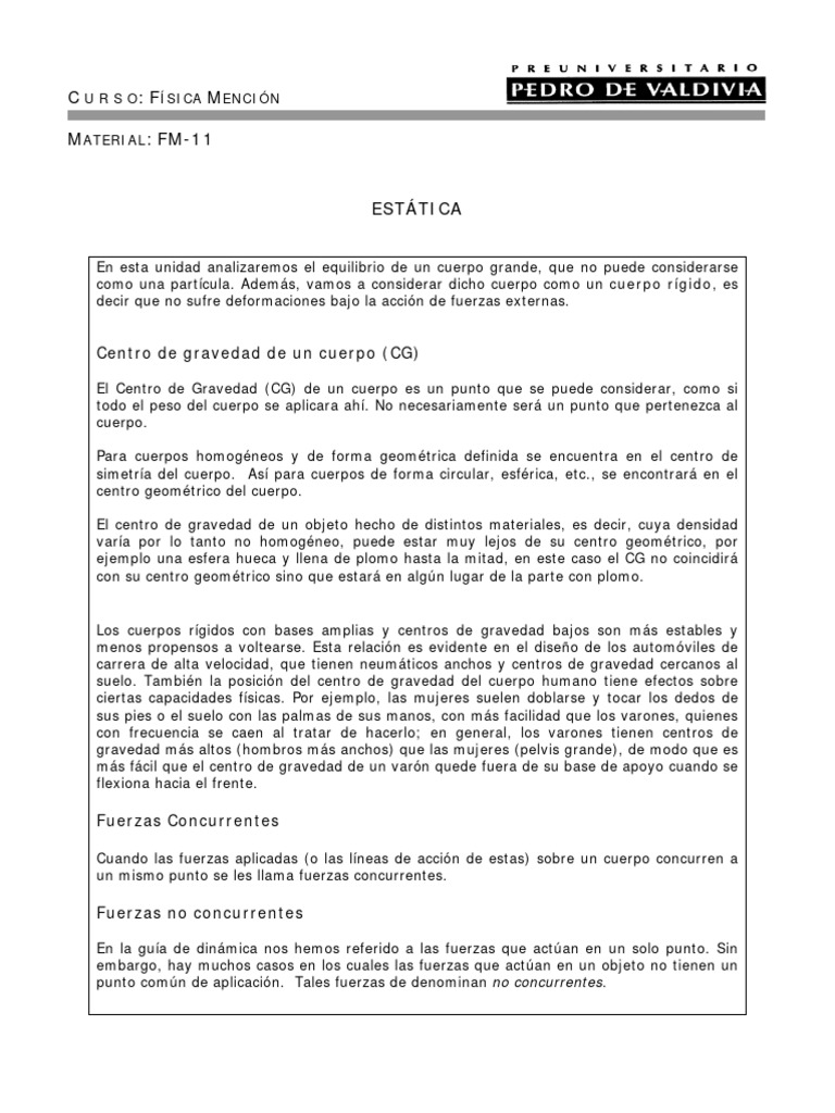 FM 11 Estatica | PDF