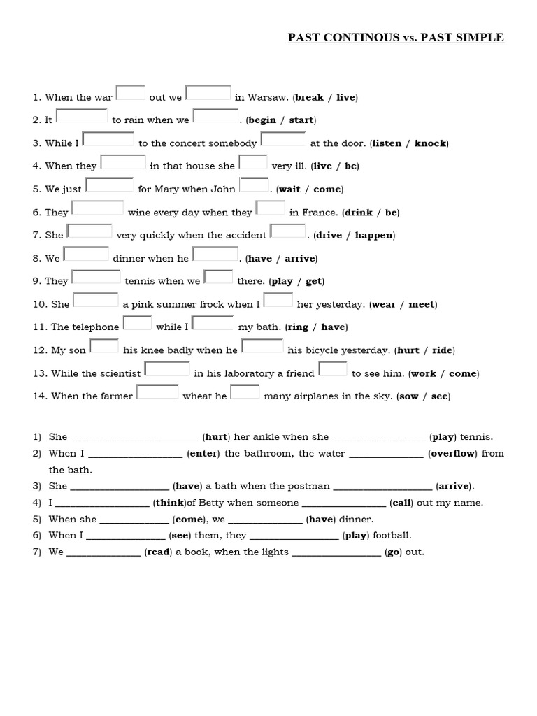 Past Simple Vs Past Continous | PDF