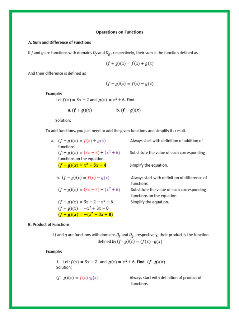 Operations On Functions | PDF